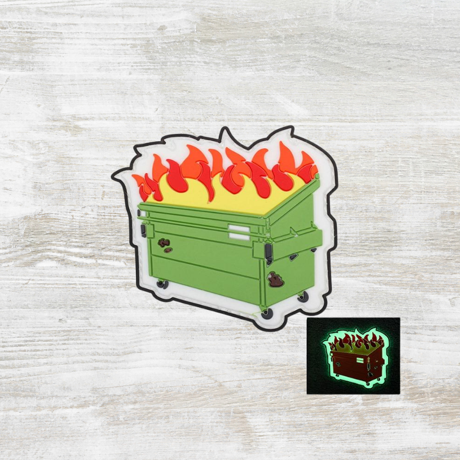 The Meniacc Dumpster Fire PVC Velcro Patch – Oribags