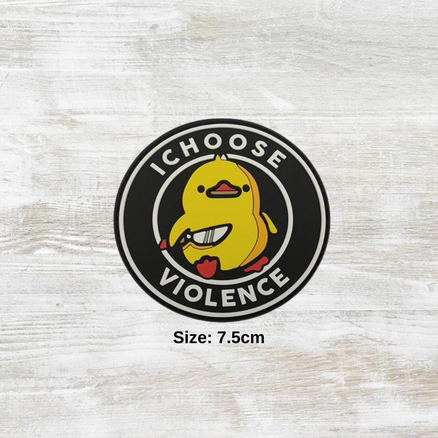 The Meniacc I choose Violence Duck PVC Velcro Patch – Oribags